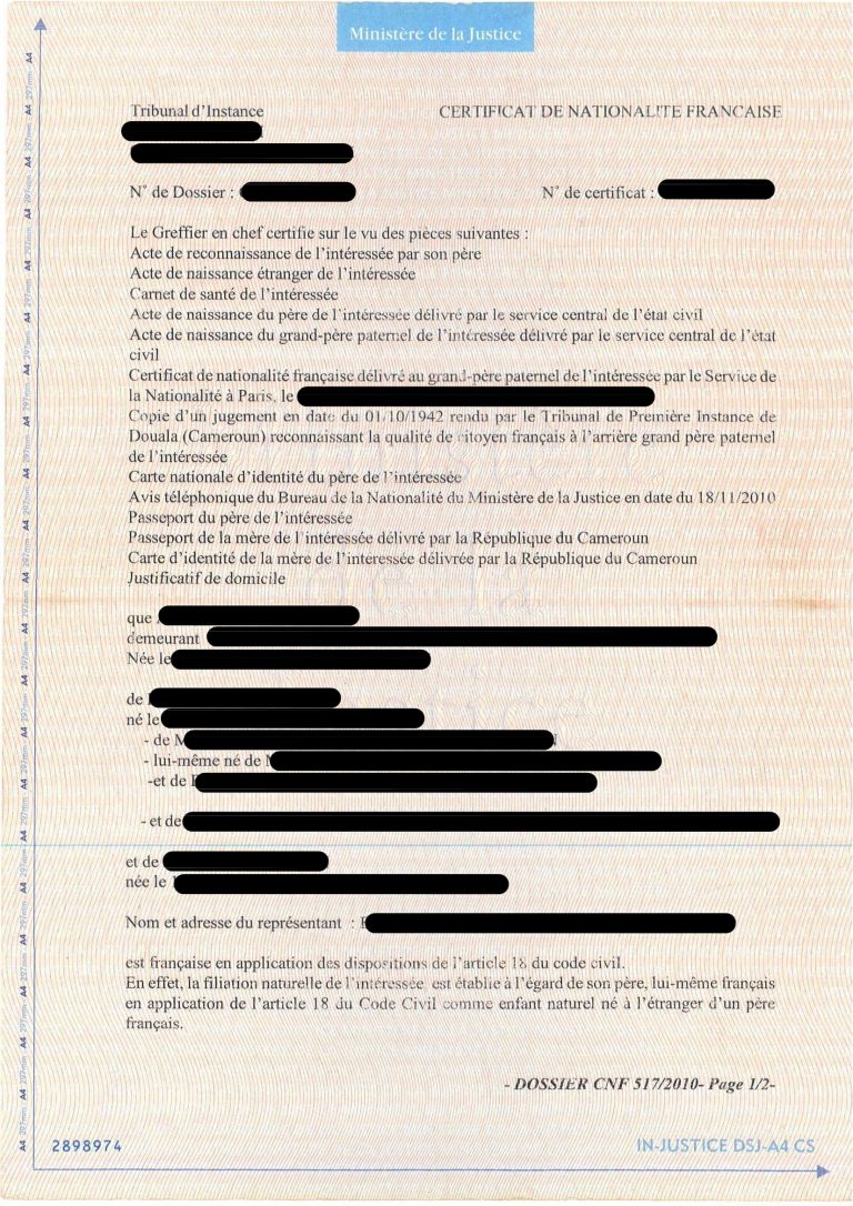 Certificat de nationalité française : la preuve de la nationalité